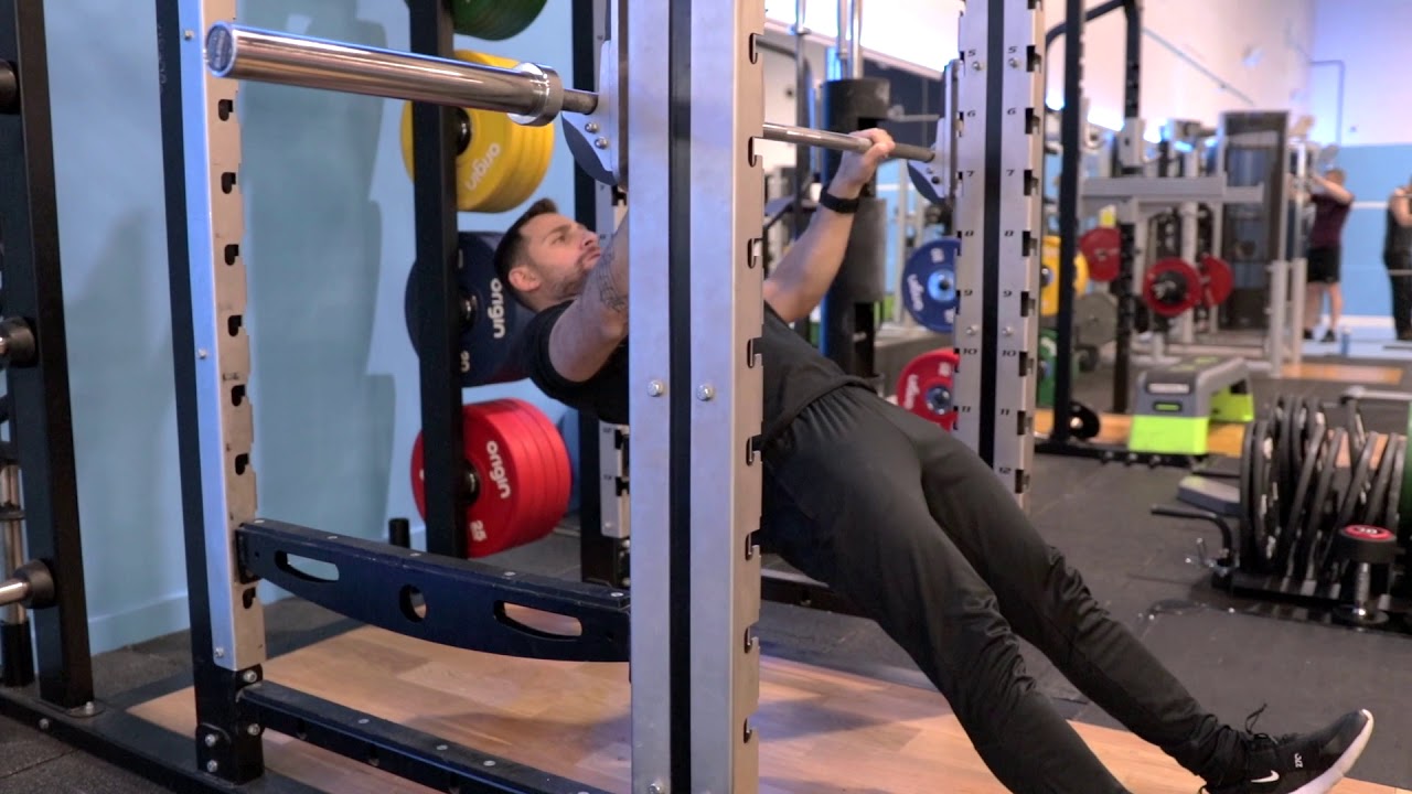 Inverted row barbell - YouTube