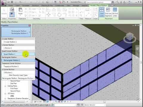 Revit Architecture - Adding and Removing Curtain Grids and Mullions - YouTube