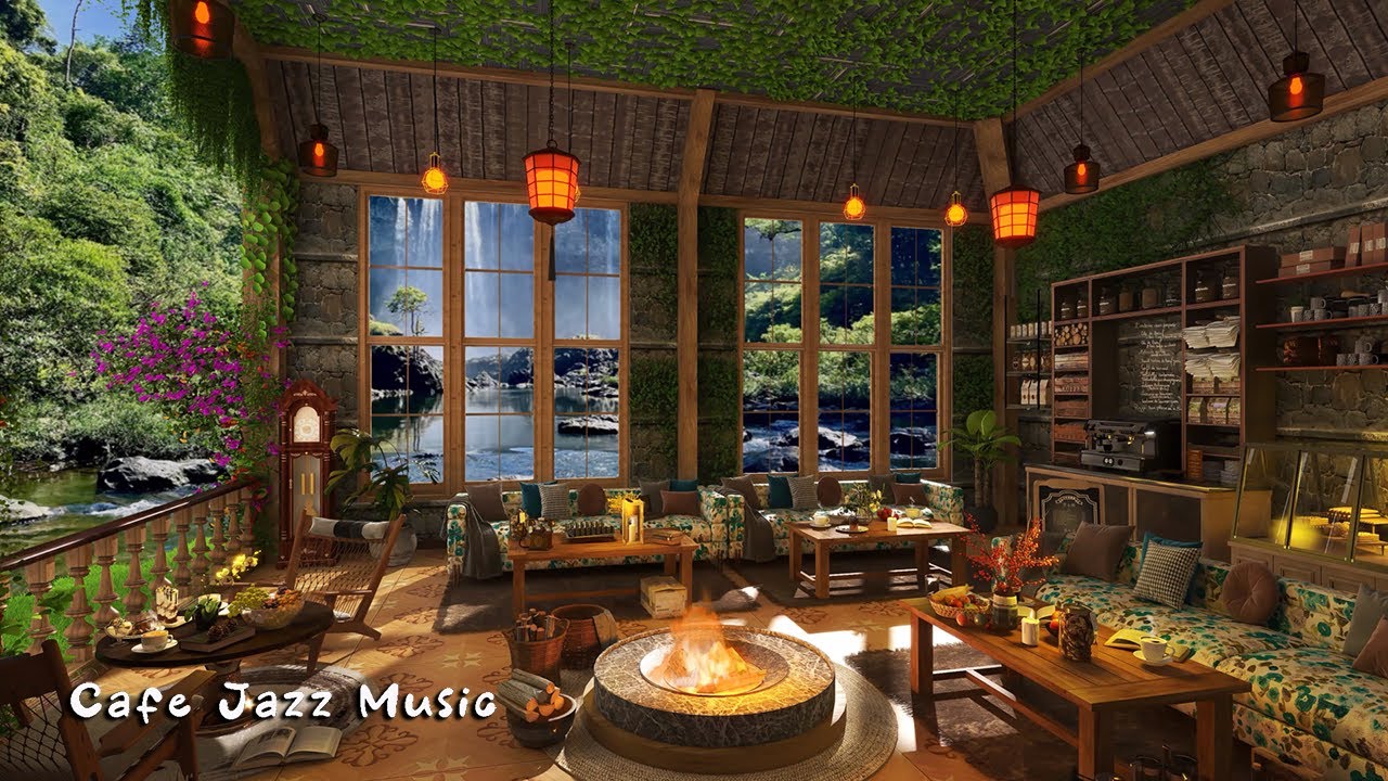 Positive energy with jazz music ☕ Cool scenery of the cafe - Jazz music ...