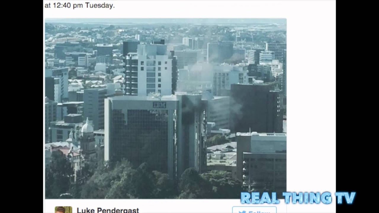 Evacuation as IBM Fire in central Brisbane - YouTube