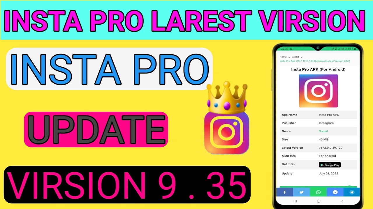 Insta pro update latest virsion 2022।। insta pro update kaise kare ...