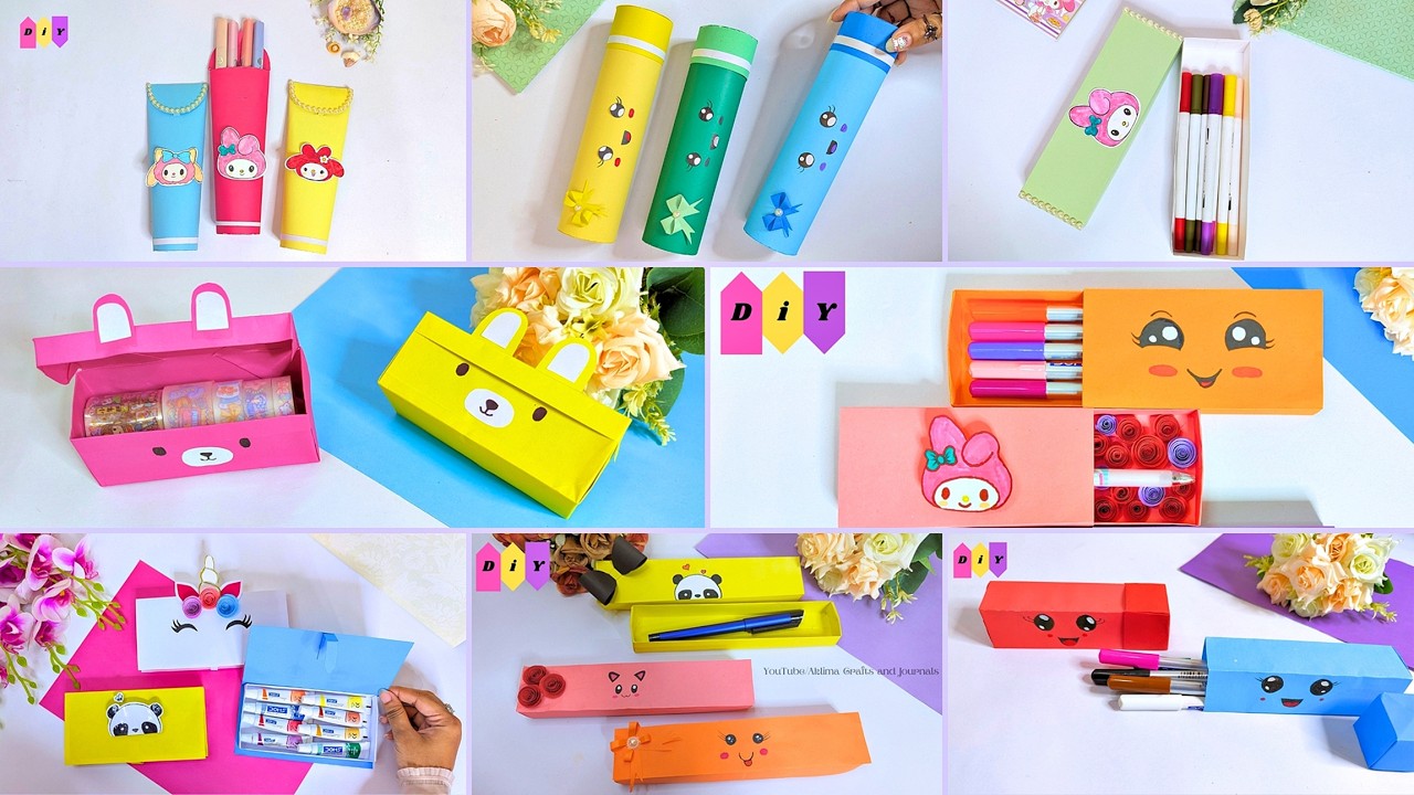 8 Best Paper Pencil Box Craft Ideas | How To Make Cute Paper Pencil Box ...