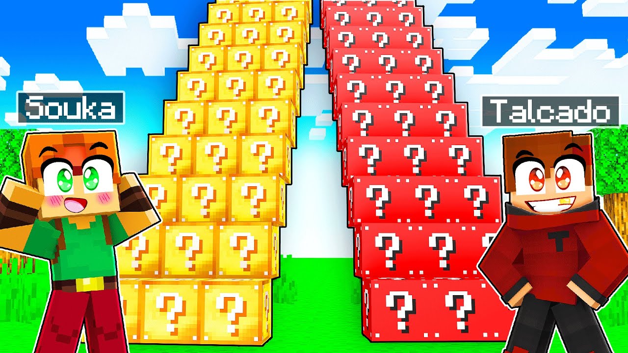Souka VS Talcado COURSE DE LUCKY BLOCK Minecraft ! - YouTube