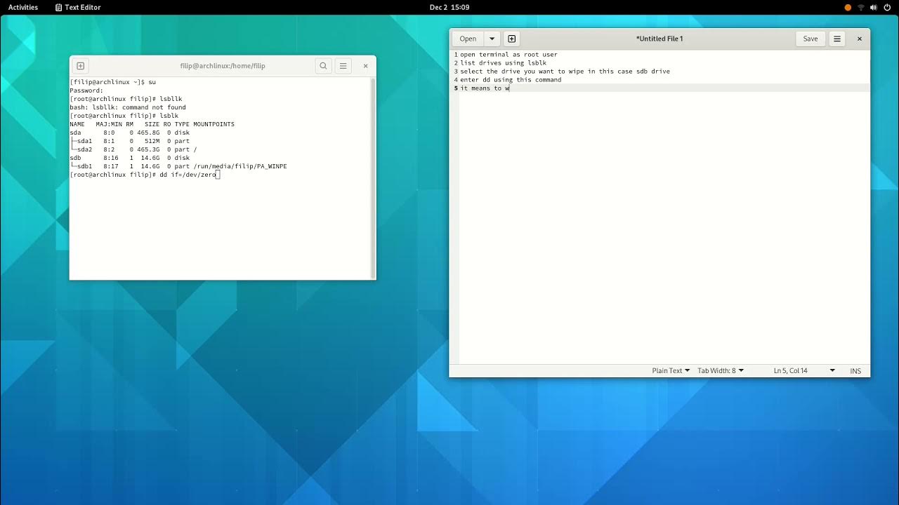 Wipe A Drivefill With Zeroes In Linux Using Dd Command Youtube