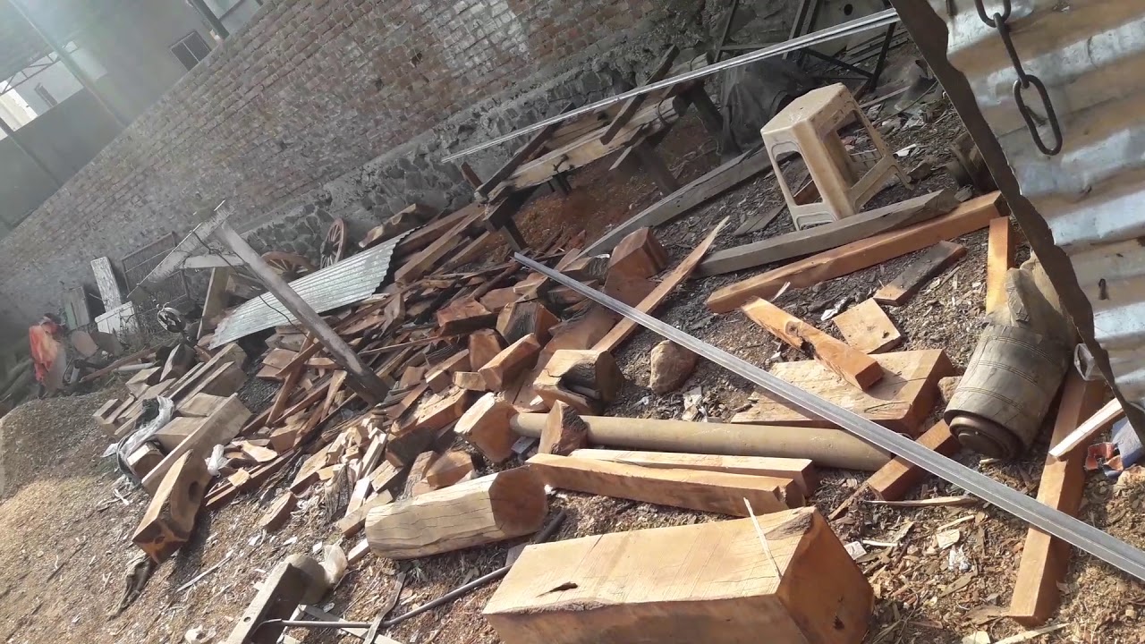 making wooden sugarcane juice machine - YouTube