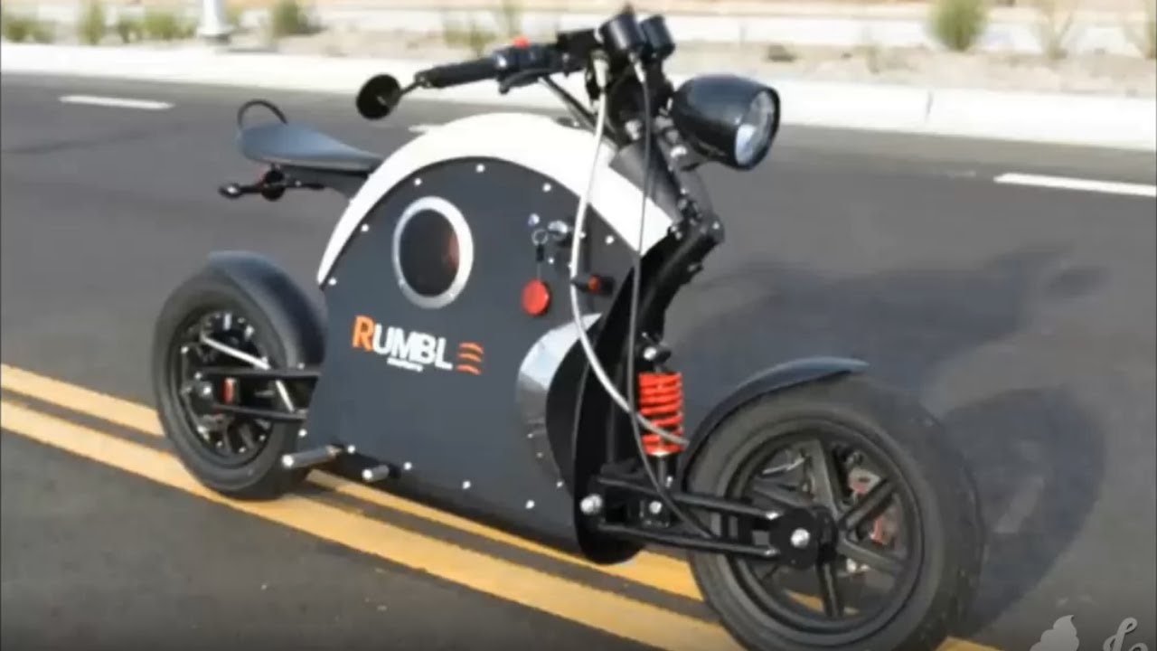 RUMBLE E-BIKE CAFE RACER SCOOTER REVIEW. - YouTube