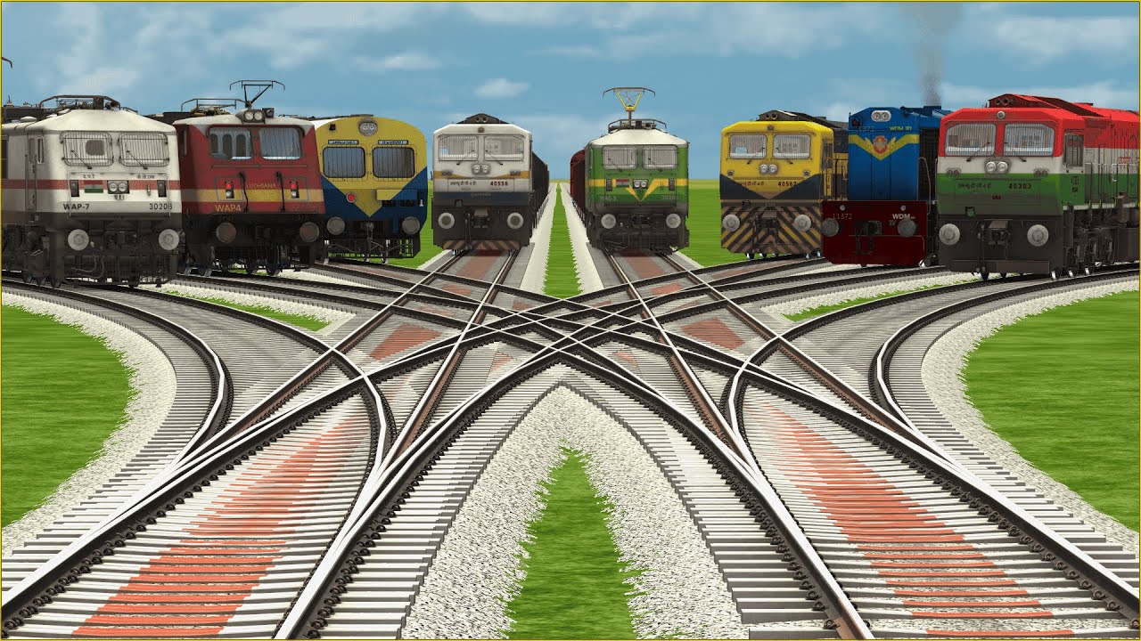 8️⃣ INDIAN TRAINS CROSSING AT BUMPED RAILROAD TRACKS | level crossing ...