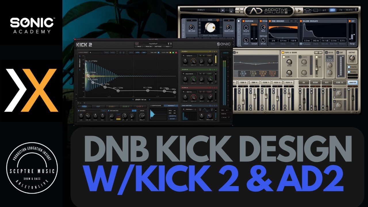 DNB Kick Design with AD2 & Kick 2 - Drum and Bass Tutorial in Ableton ...