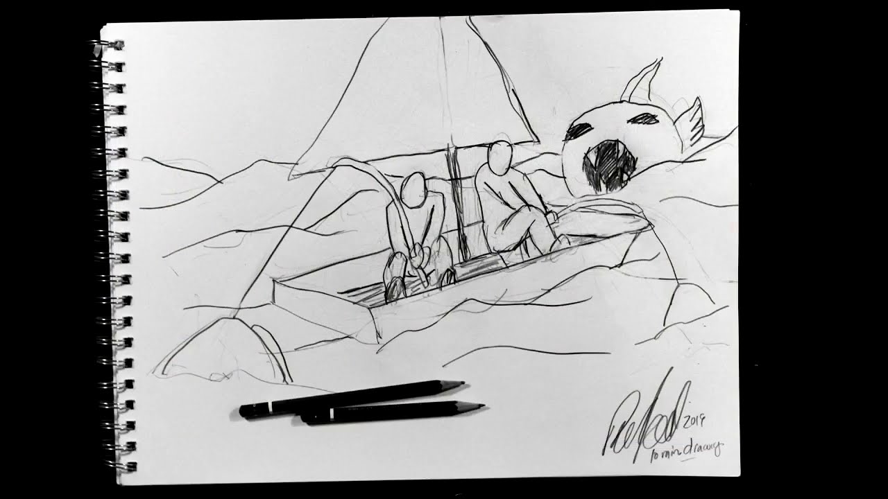 Daily Sketch #34: "What a catch!" by artist Robb Scott. - YouTube