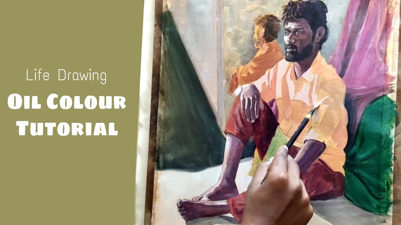 Full Figure Drawing Tutorial Using Oil Colour | Oil Colour Drawing ...