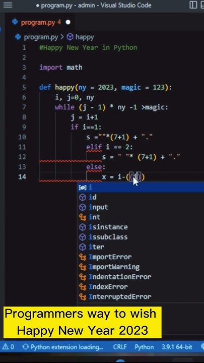 Programmers way to wish Happy New Year 2023 #shorts #python #shortvideo #coding - YouTube