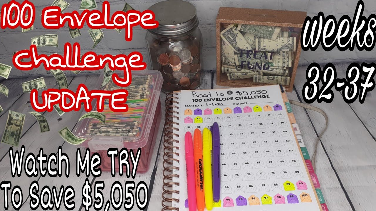 100 ENVELOPE CHALLENGE **UPDATE** | WEEKS 32-37 | SAVING CHALLENGES ...