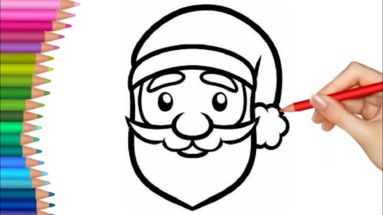 how to draw Santa Claus face //Santa Claus face drawing for kids # ...