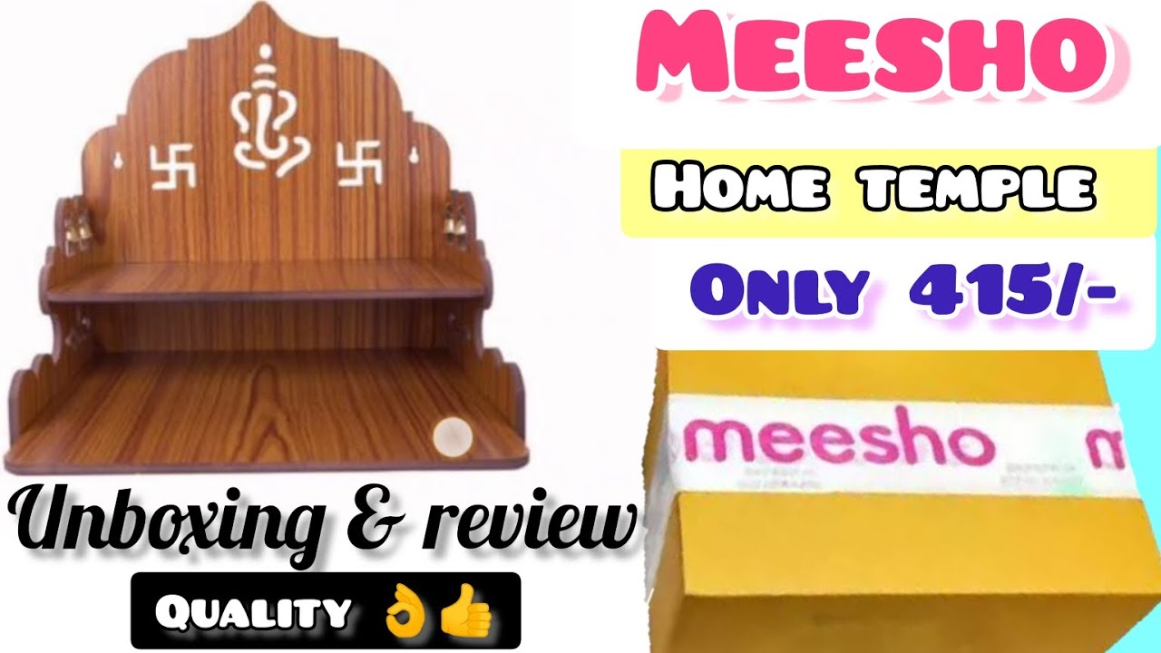 Low Budget Home Mandir😍//Wooden Temple Review From Meesho 🤩👍//Unboxing🔪 ...