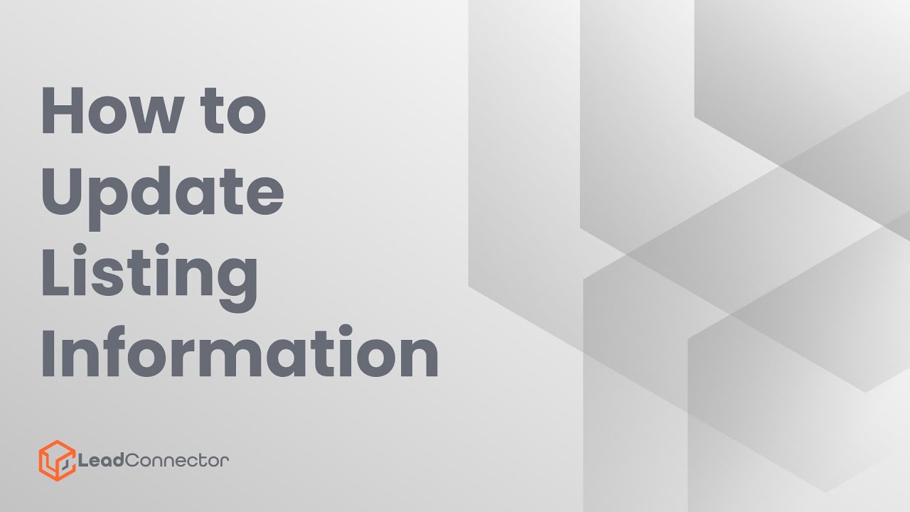 How to Update Listing Information - YouTube