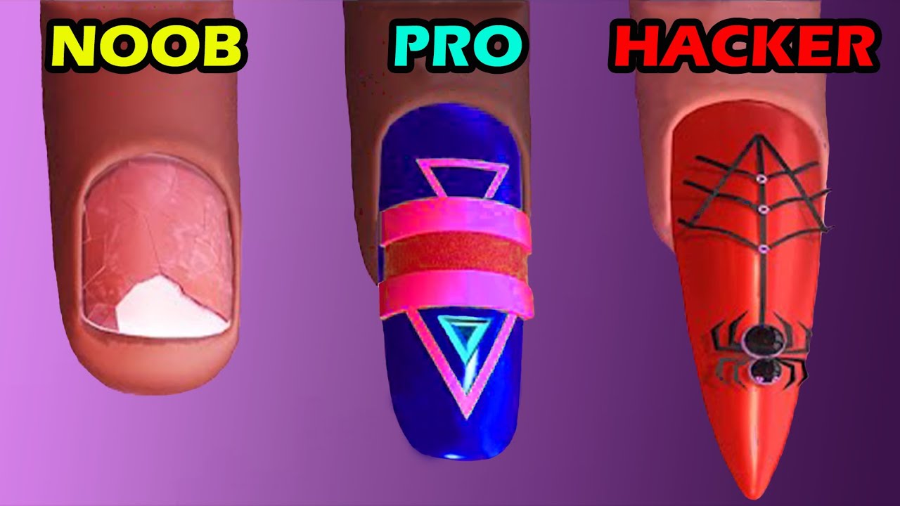 NOOB vs PRO vs HACKER - Acrylic Nails! - YouTube