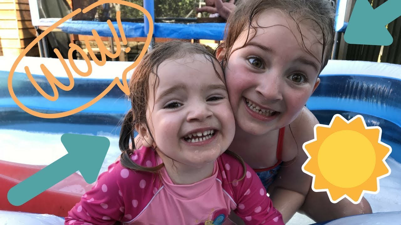 Sunny day paddling pool fun!! - YouTube