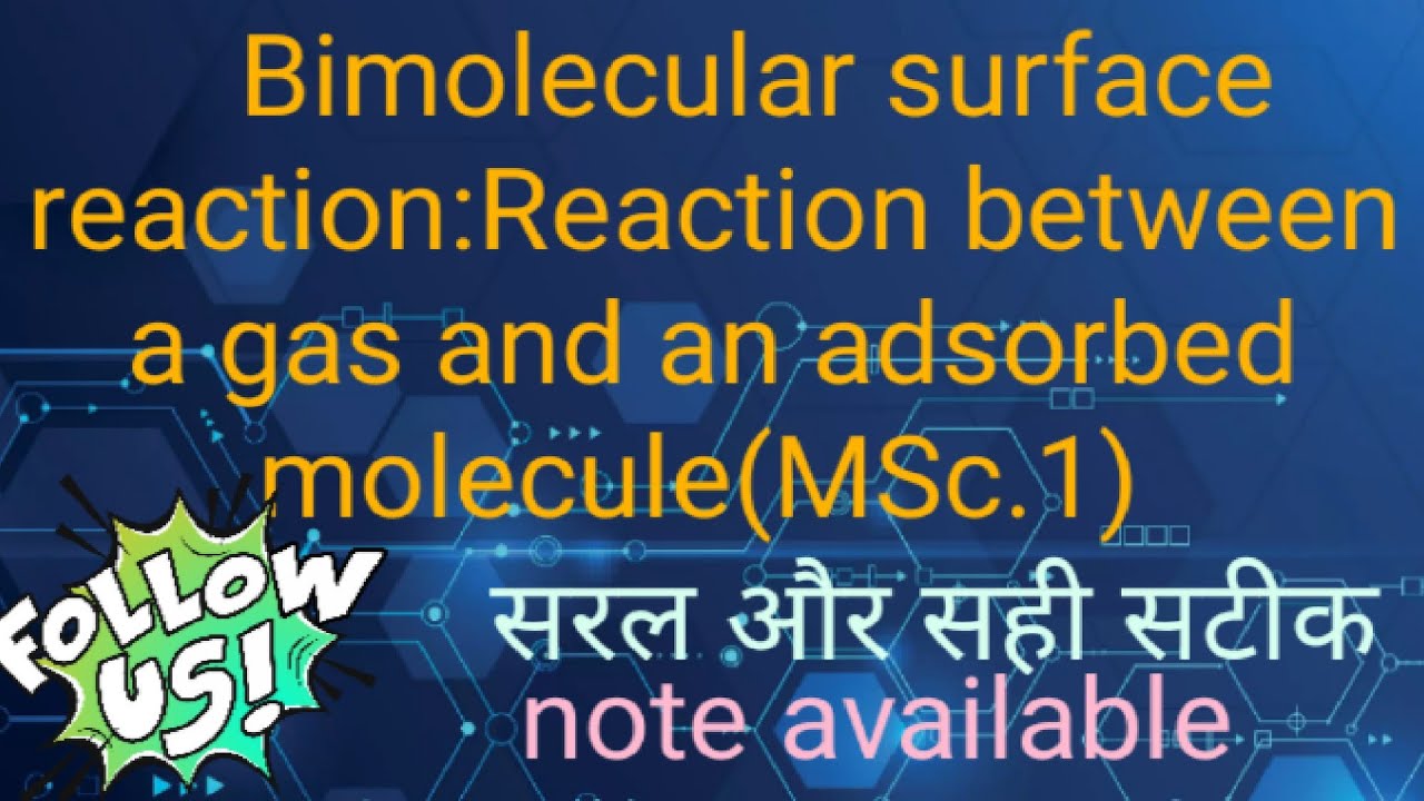 Bimolecular surface reaction: reaction between a gas molecule & an ...