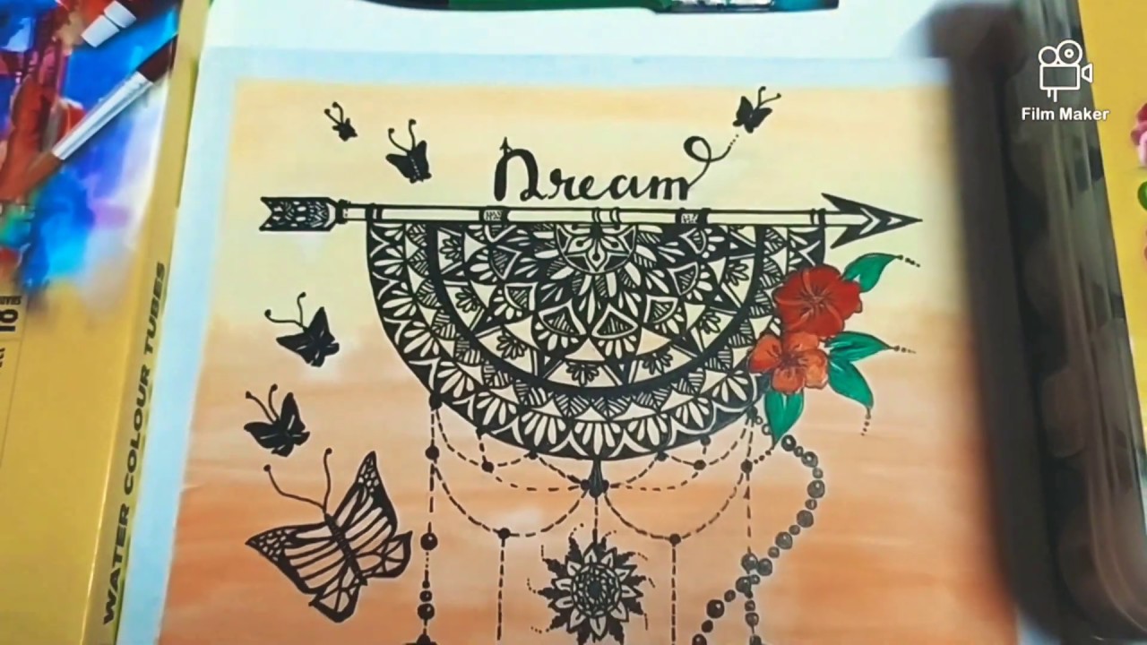 DREAMCATCHER PAINTING ।। DREAMCATCHER MANDALA ART - YouTube