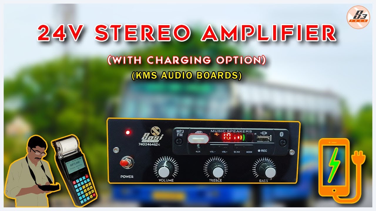 24V Stereo Amplifier | Bus Amplifier 🚌 | USB Charging Options 🔌 - YouTube