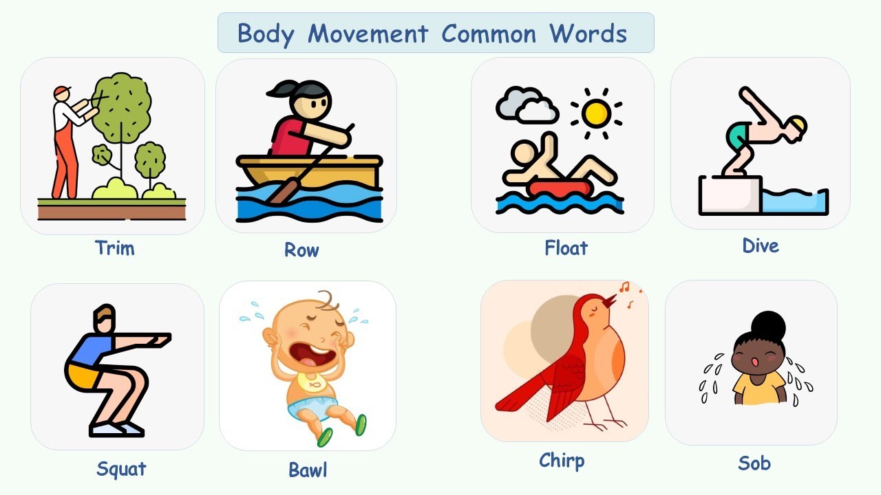 Body Movement Common Words In English For Daily Use | body movement ...