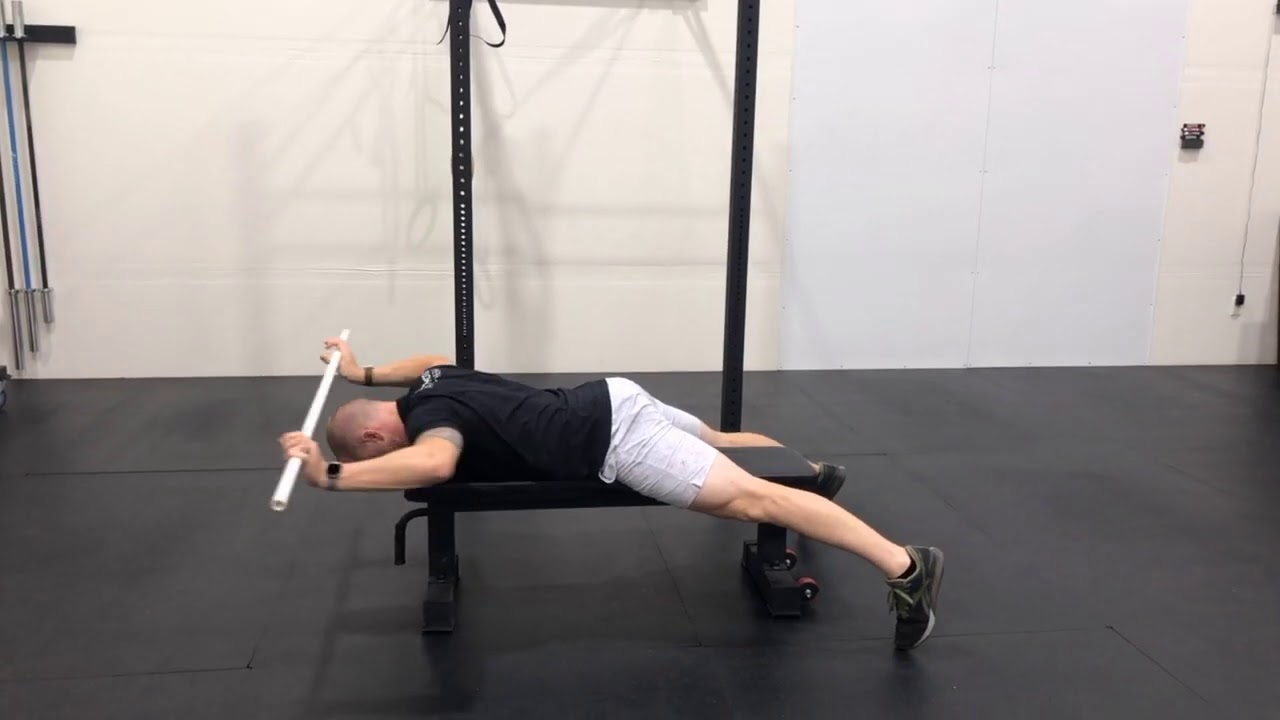 Prone PVC Behind Neck Press - YouTube