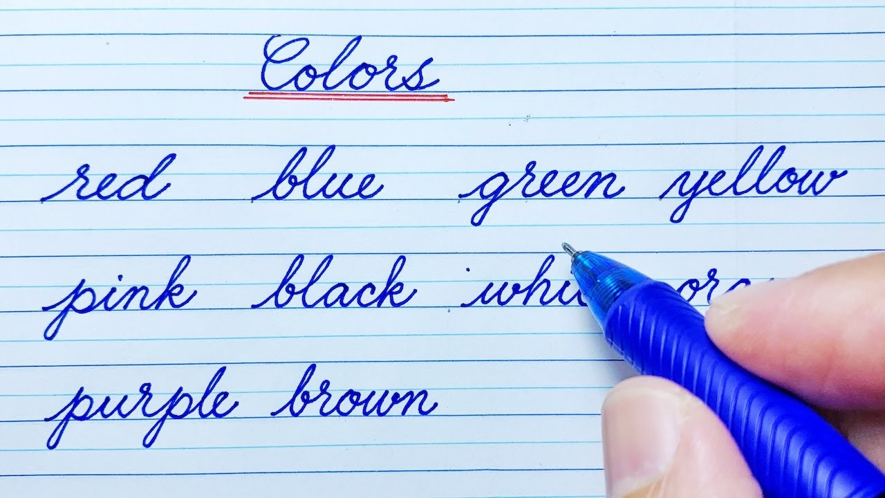 Cursive Writing | 10 Colors | English Words | Cursive Handwriting ...