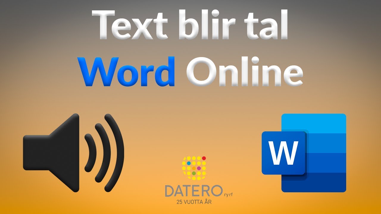 Text blir tal - Word Online - YouTube