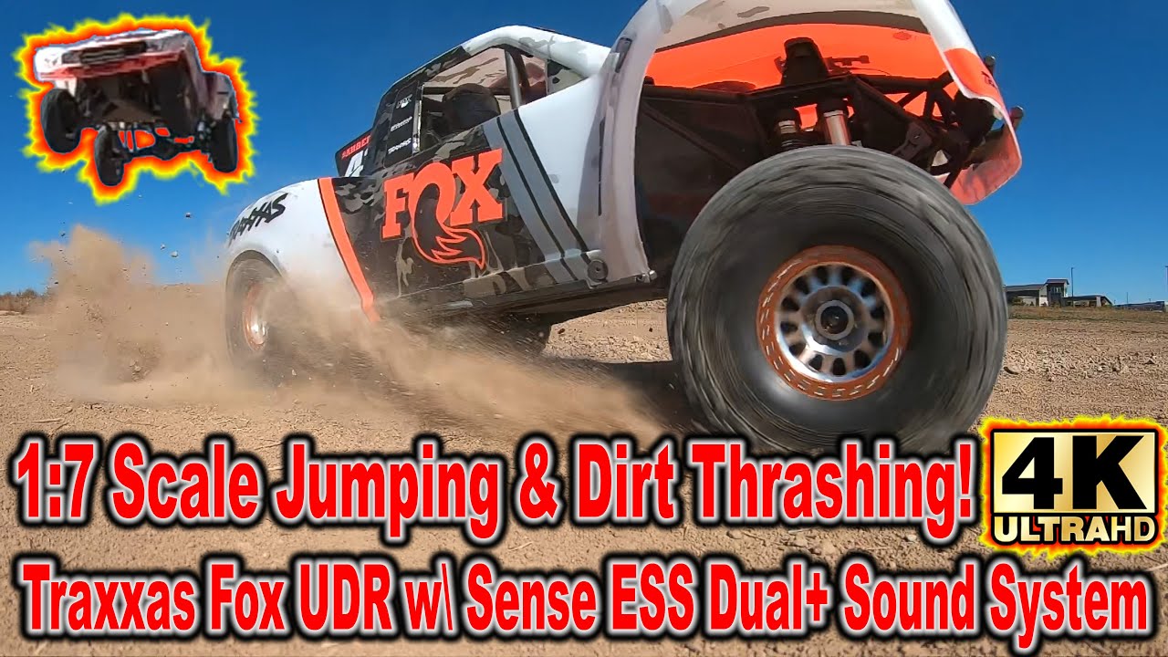 1:7 Scale Jumping & Dirt Thrashing! - Traxxas Fox UDR w\ Sense ESS ...