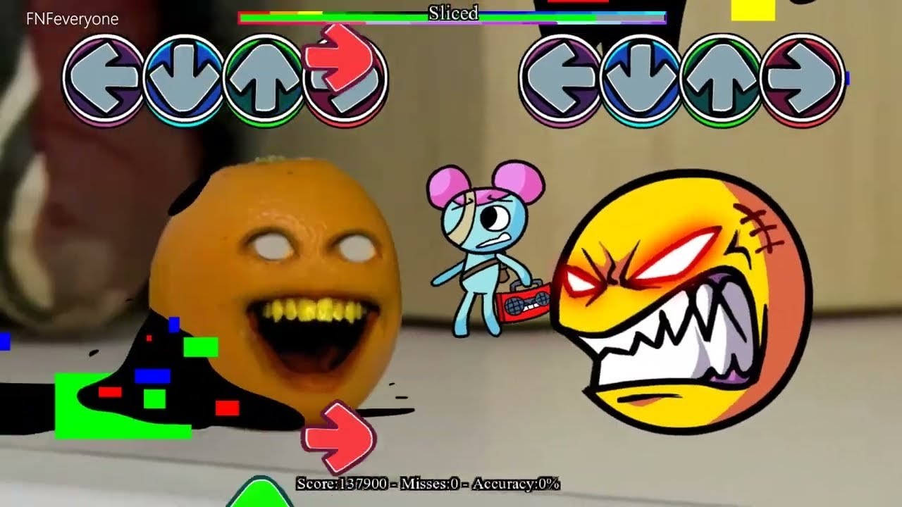 FNF Sliced But New Pac-Man 1.5 VS pibby Annoying Orange Sing it ...