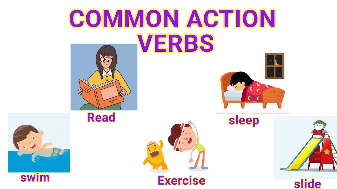 Action verbs | common action verbs for kids | Common Action Verbs in ...