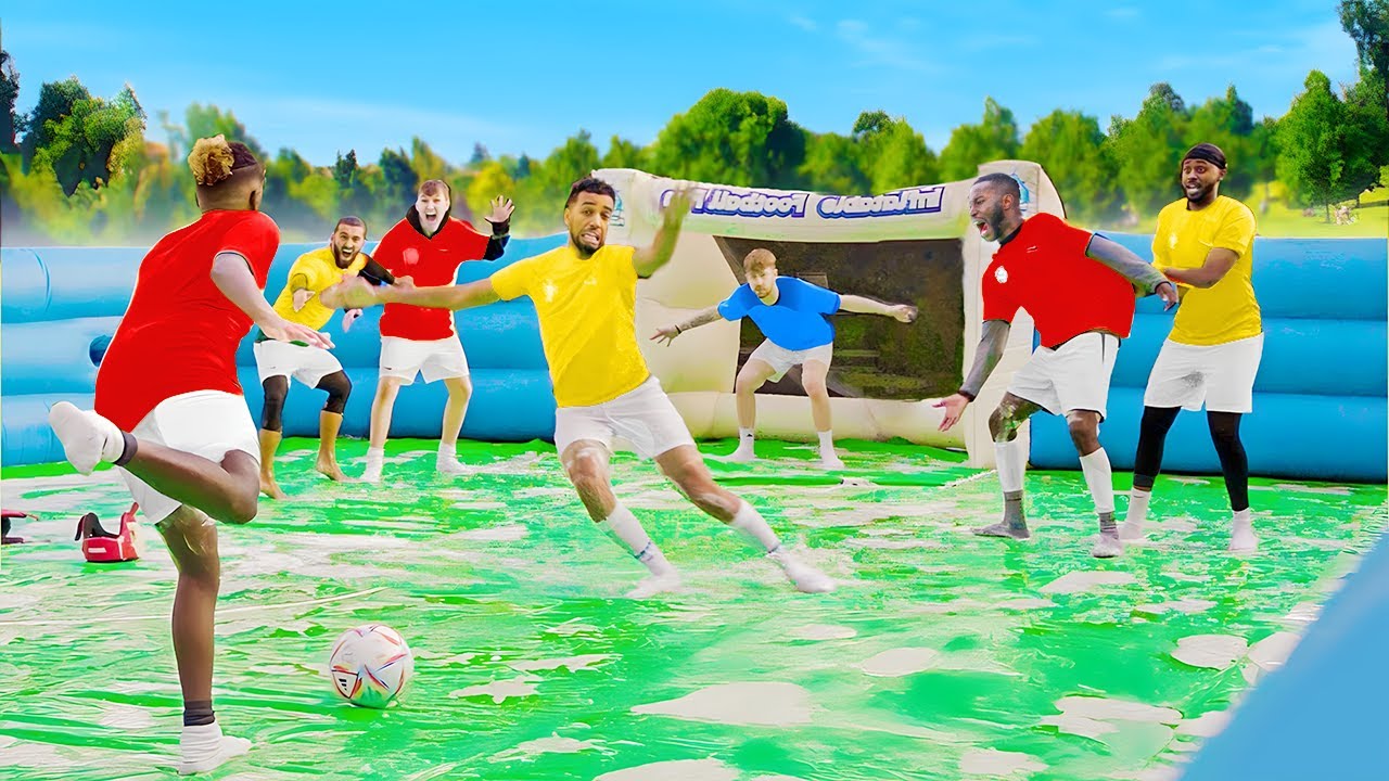 BETA SQUAD FOOTBALL SLIP N SLIDE CHALLENGE - YouTube