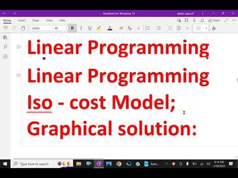Operation research : - ( Linear programming; Iso-cost graphical method ...