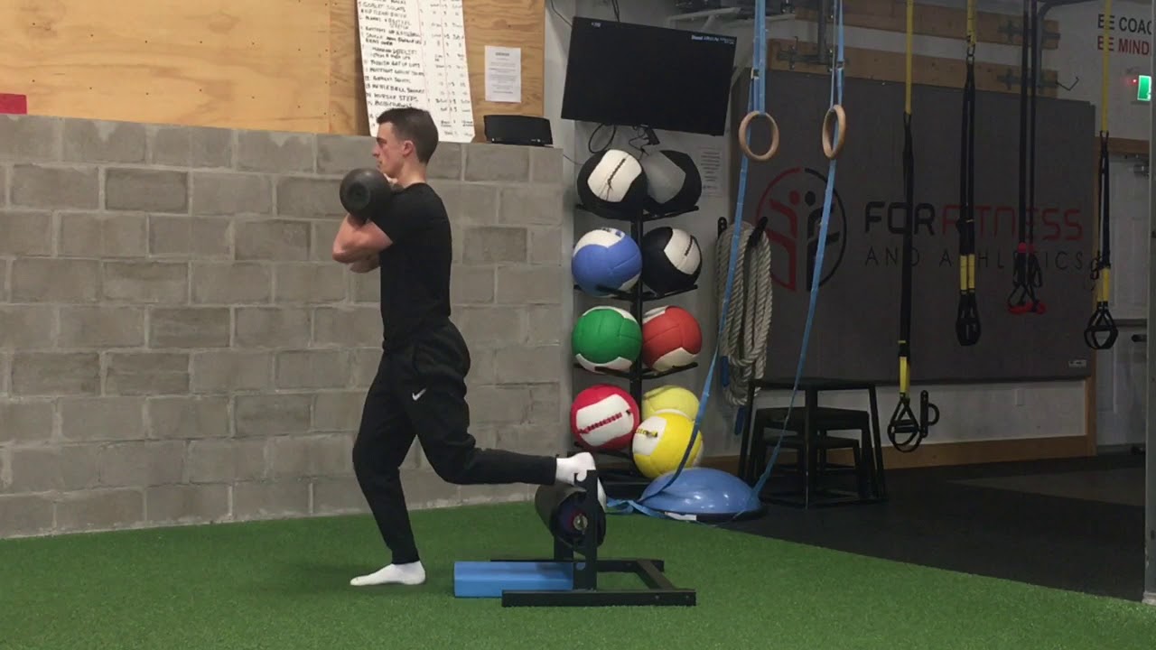 Rear foot elevated split squat - 2 kb front rack - YouTube