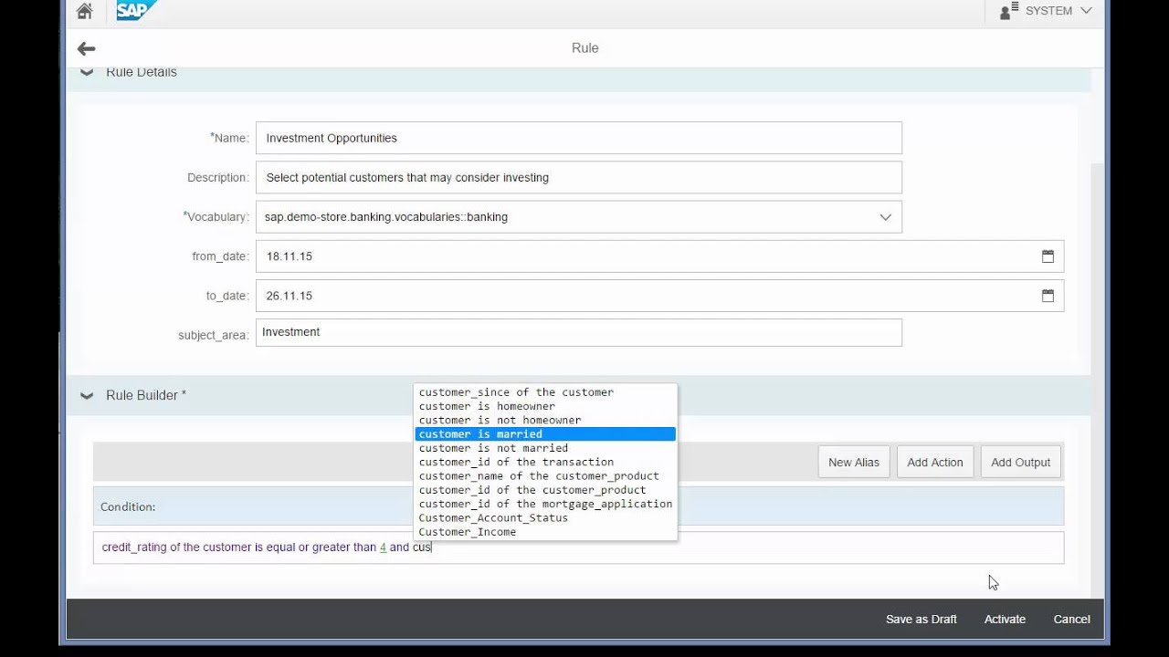 Video lesson-10: How to create a rule template on SAP HANA Rules ...