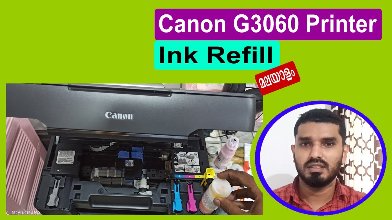 Canon Pixma G3060 Printer Ink Refill Full Video II മലയാളം - YouTube