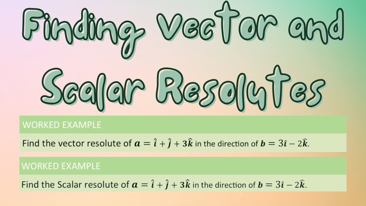Finding Vector and Scalar Resolute - YouTube