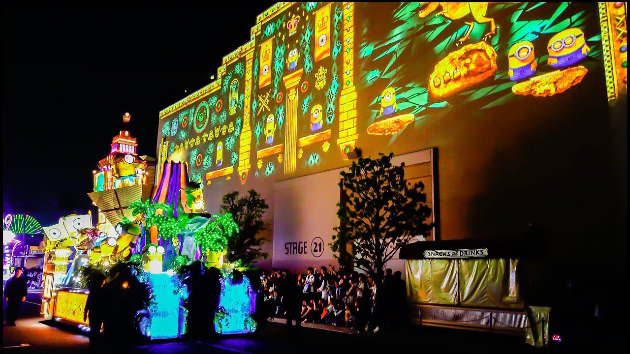 USJ NEW [ UNIVERSAL SPECTACLE NIGHT PARADE ] [4/4] minions float - YouTube