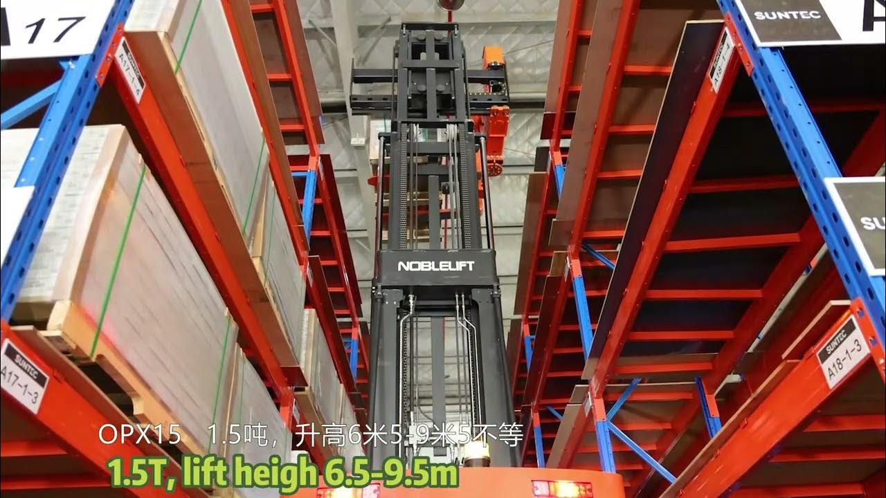 Noblelift Reach Truck - OPX15 VNA forklift truck - YouTube
