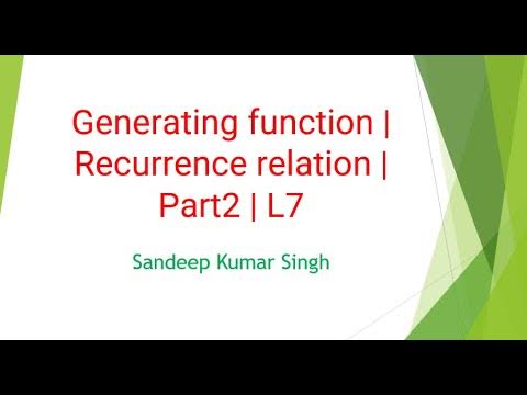 Generating function and Solving recurrence relation_Part-2 - YouTube