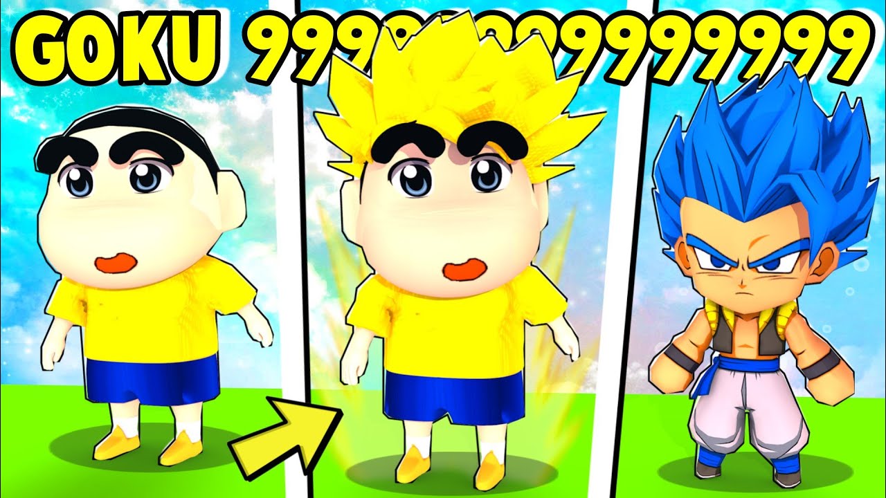 Shinchan Become Super Saiyan Blue Goku With His Friends In Roblox ...