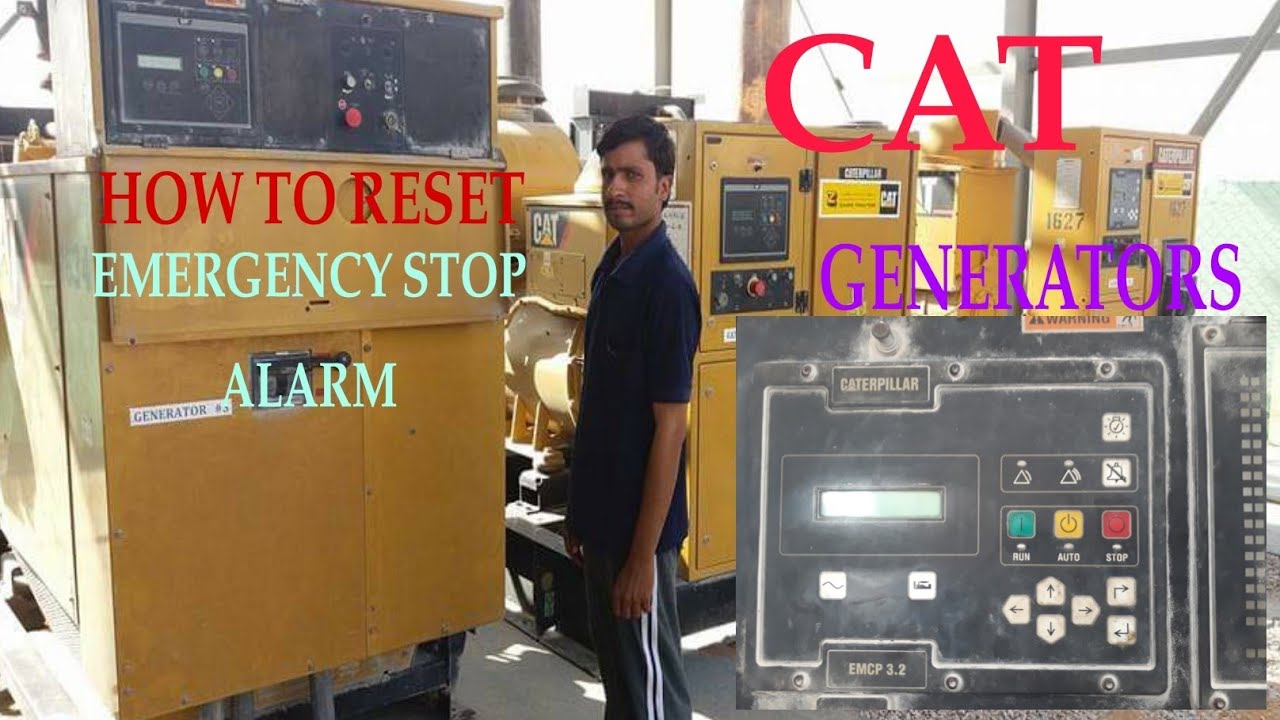 How To Reset An Emergency Stop Alarm Generators CATERPILLAR 3412. - YouTube
