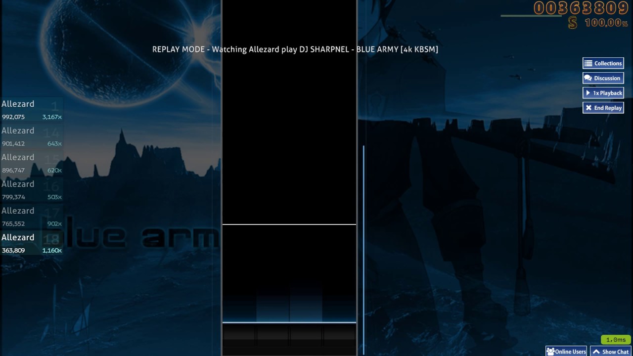 [osu!mania] DJ SHARPNEL - BLUE ARMY - YouTube