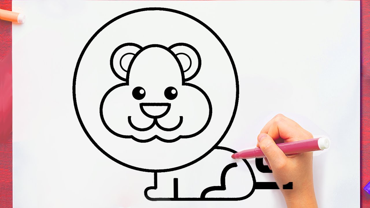 COMMENT DESSINER UN LION facilement etape per etape - YouTube