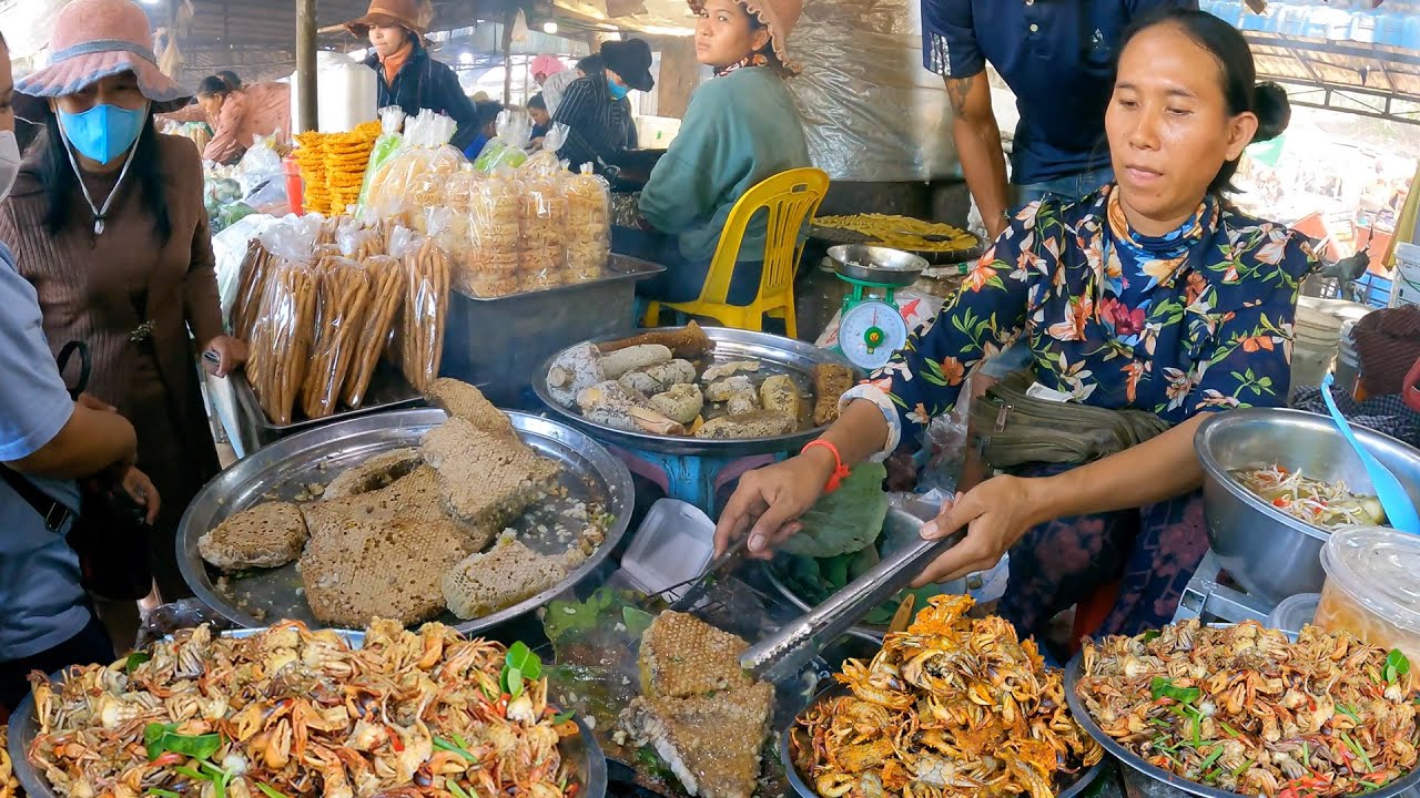 Best Cambodian Street Foods Honey Comb, Rice Field Crabs, River Snails ...