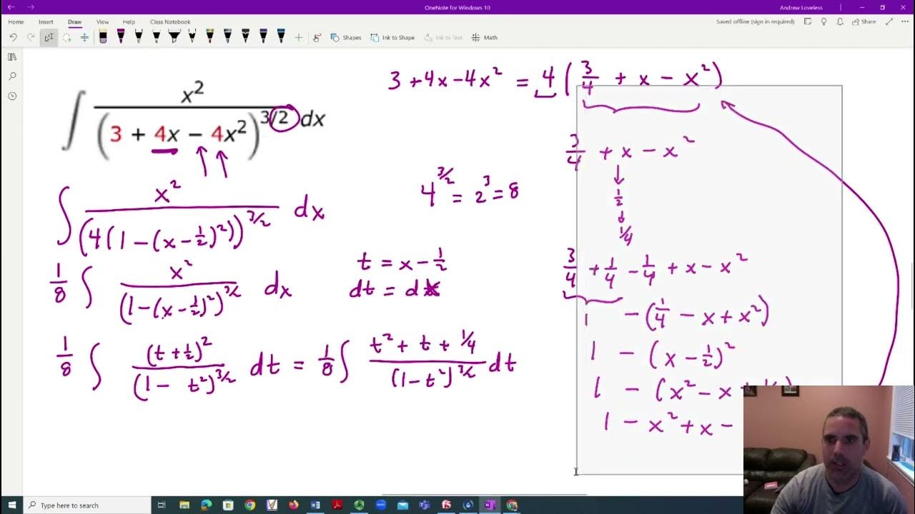 7 3 Trig Substitution with Completing the Square - YouTube