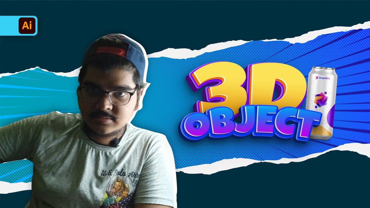 Design a 3D object | 3D in illustrator | 2D to 3D in illustrator ...