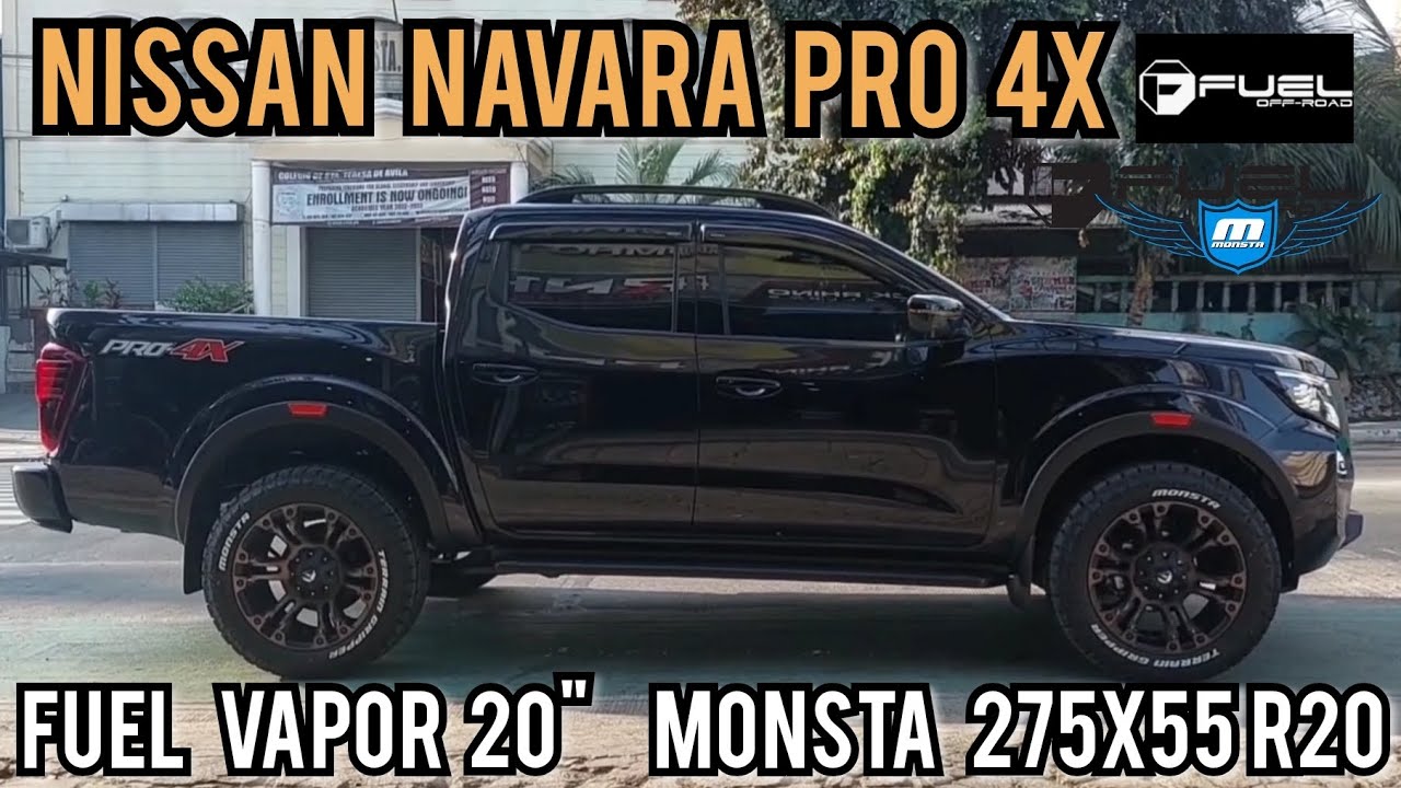 Fuel Vapor 20" wrapped with Monsta TG 275x55 R20 on a Nissan Navara Pro ...