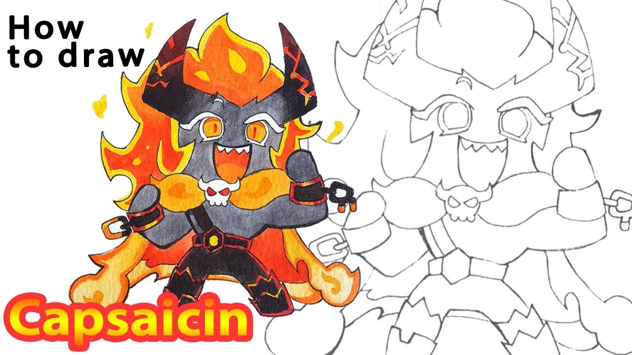 How to draw Capsaicin | Cookie Run Kingdom | Coloring included - YouTube