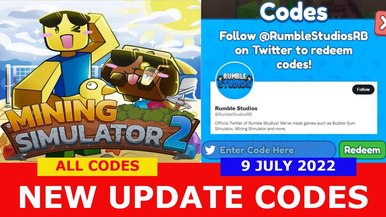 NEW UPDATE CODES [🏖️HUGE UPDATE🏖️] ALL CODES! Mining Simulator 2 ROBLOX ...